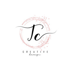 Tc modern letter logo design with swoosh Vector Image