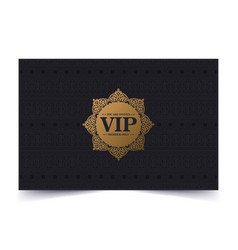 Luxury dark vip card in ornament texture Vector Image