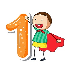 Cute funny number 1 Royalty Free Vector Image - VectorStock