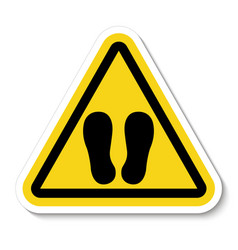 Warning do not step symbol sign on white Vector Image