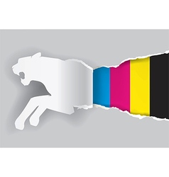 Ripped paper background with print colors banner Vector Image