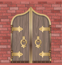 Gold castle gate Royalty Free Vector Image - VectorStock