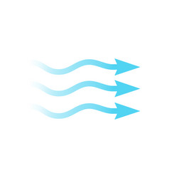 Air flow set of blue arrows showing direction Vector Image