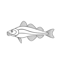 Silhouette of cod fish Royalty Free Vector Image