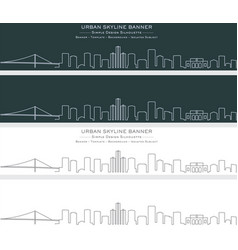 Detroit single line skyline banner Royalty Free Vector Image