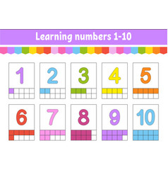 Children educational cards with numbers Royalty Free Vector