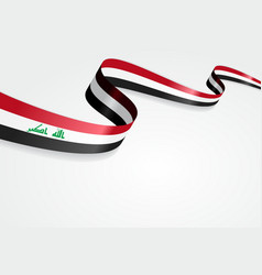 Iraqi flag wavy ribbon background Royalty Free Vector Image