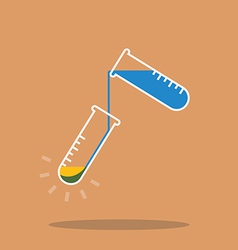 Mixing two substance in test tube Royalty Free Vector Image