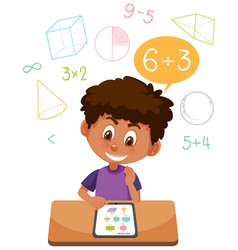 Children with math shape Royalty Free Vector Image
