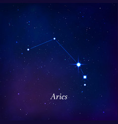 Aries sign stars map zodiac constellation on Vector Image