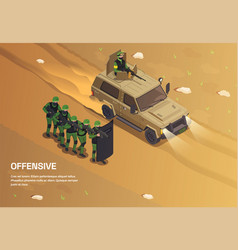 Military checkpoint outdoor background Royalty Free Vector