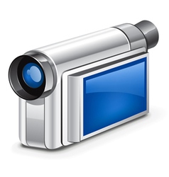 Video camera icon blue monochrome color Royalty Free Vector