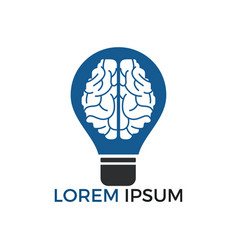 Bulb and brain logo design Royalty Free Vector Image