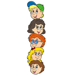 Column with kids faces Royalty Free Vector Image