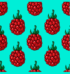 Raspberry seamless pattern Royalty Free Vector Image