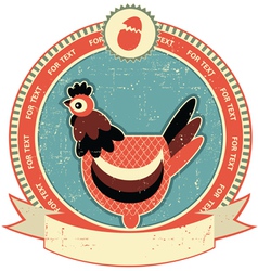 Chicken head label Royalty Free Vector Image - VectorStock