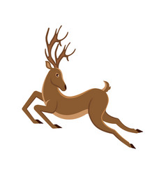 Cartoon funny deer running Royalty Free Vector Image