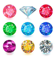Diamond side view isolated Royalty Free Vector Image