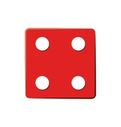 Silhouette color with dice number four Royalty Free Vector