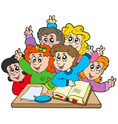 Group of school kids Royalty Free Vector Image
