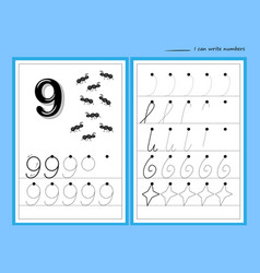 Ordering numbers worksheet number range up to 20 Vector Image