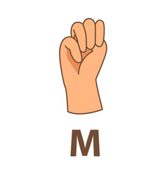 Hand showing letter j sign language alphabet Vector Image
