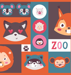 Zoo animals seamless pattern Royalty Free Vector Image
