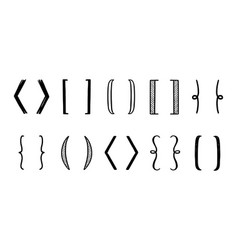 Hand drawn of square brackets Royalty Free Vector Image