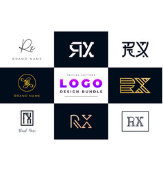 Initial letters rb monogram logo design bundle Vector Image