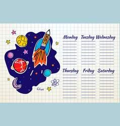 Back to school creative banner rocket ship launch Vector Image
