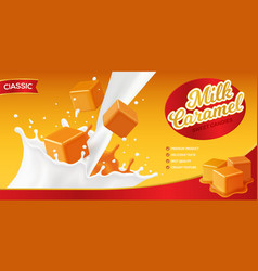 Realistic splashes caramel icon set Royalty Free Vector
