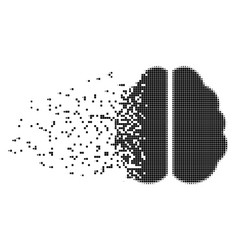 Brain fragmented pixel icon Royalty Free Vector Image