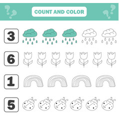 Mathematics worksheet for kids count educational Vector Image