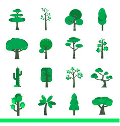 Iicon set of green trees Royalty Free Vector Image