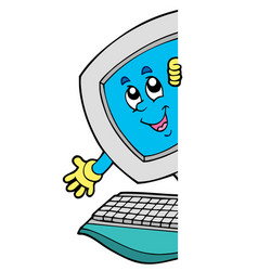 Cartoon desktop computer Royalty Free Vector Image