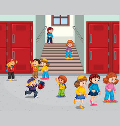 Student at school hallway Royalty Free Vector Image