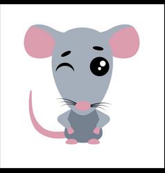 Cute rat cartoon hug character white Royalty Free Vector
