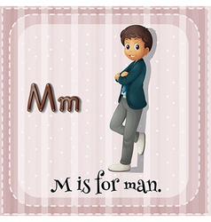 Flashcard letter m is for mitt Royalty Free Vector Image