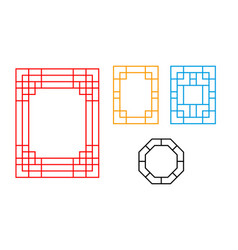 Chinese rectangle window frame with islamic linear