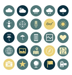Icons plain round ui program Royalty Free Vector Image