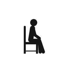 Sit down icon on white background sit down trendy Vector Image