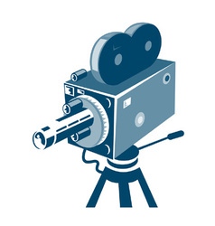 Vintage movie film camera Royalty Free Vector Image
