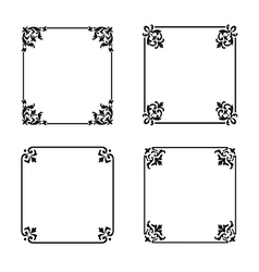 Collection of simple square frame with elements Vector Image