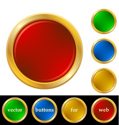 Colorful round buttons set Royalty Free Vector Image