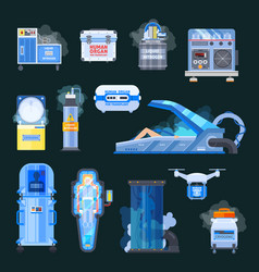 Human cloning laboratory cartoon concept Vector Image