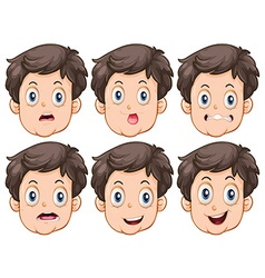 Four cartoon faces showing different expressions Vector Image