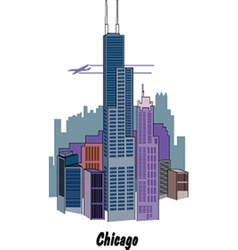 Chicago skyline buildings Royalty Free Vector Image