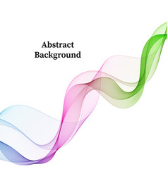 Colored abstract wave curves isolated on white Vector Image