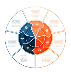 Ring of arrows infographic chart template for Vector Image