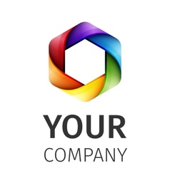 Glossy black 3d logo isolated on white background Vector Image